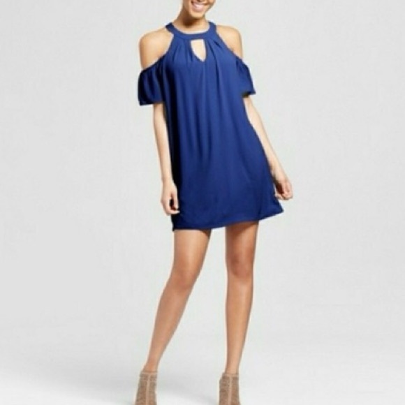 Lily Rose | Dresses | Lily Rose Blue Cold Shoulder Aline Mini Fully ...